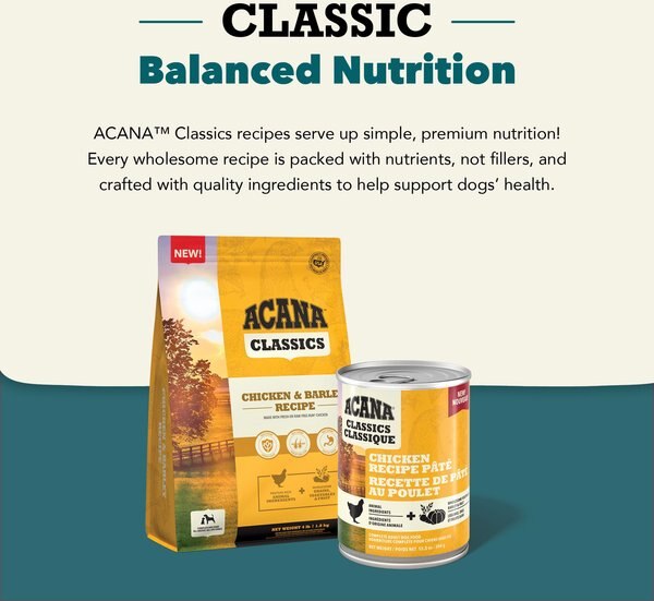 ACANA Classics Chicken Recipe Pate Wet Dog Food, 12.5-oz can, case of ...