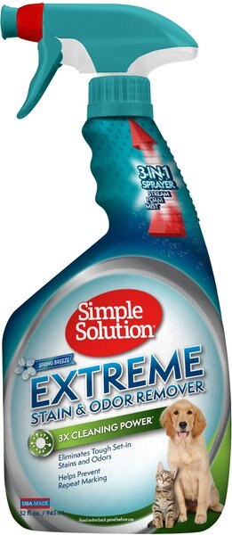 SIMPLE SOLUTION Extreme Spring Breeze Pet Stain & Odor Remover, 32-fl ...