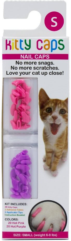 KITTY CAPS Cat Nail Caps, Small, Hot Purple & Hot Pink - Chewy.com