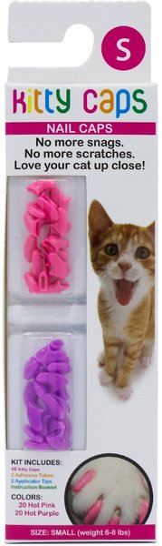 KITTY CAPS Cat Nail Caps, Small, Hot Purple & Hot Pink - Chewy.com
