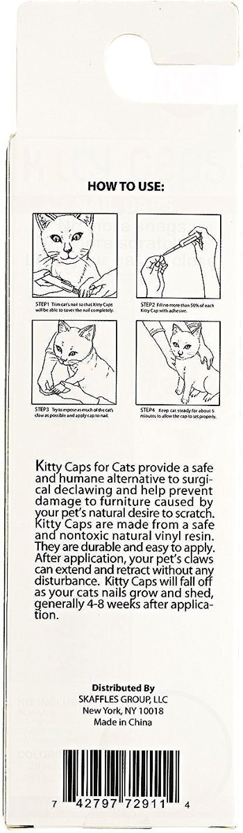 KITTY CAPS Cat Nail Caps, Medium, White with Orange Tips & Clear with ...