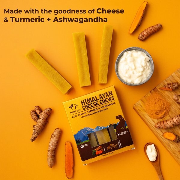 PAWFECT Himalayan Cheese with Turmeric & Ashwagandha Dog Chews, Medium ...