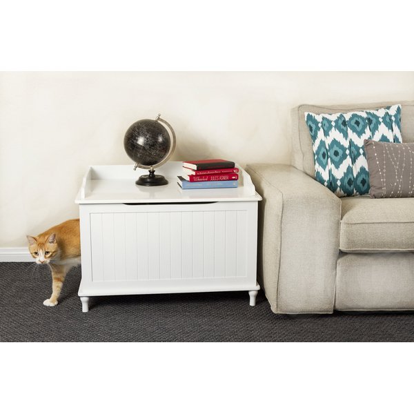 DESIGNER PET PRODUCTS Catbox Enclosure Litter Box, White - Chewy.com