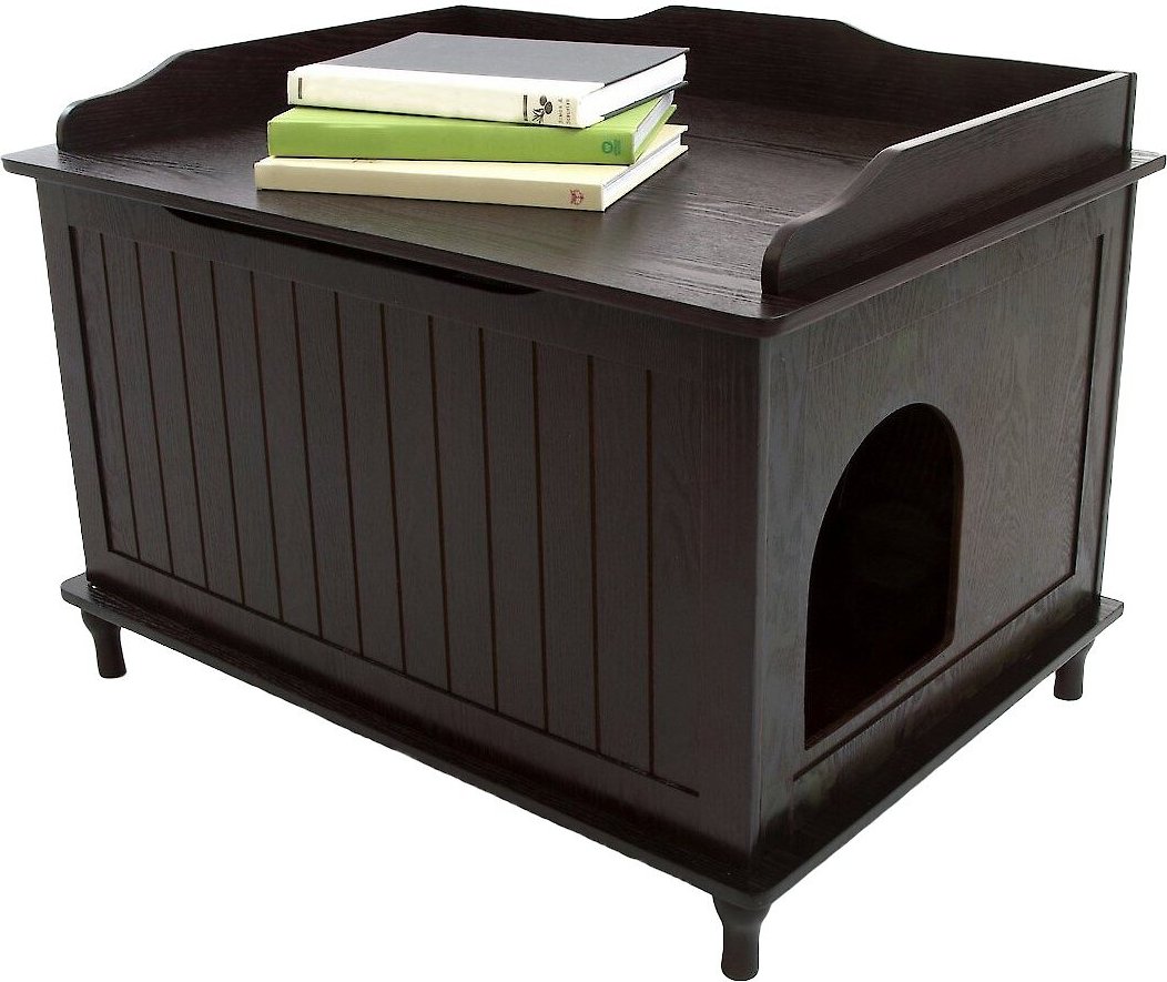 DESIGNER PET PRODUCTS Catbox Enclosure Litter Box, Espresso - Chewy.com