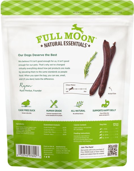 FULL MOON Essential Duck 100% Human Grade Savory Sticks Dog Treats, 22 ...