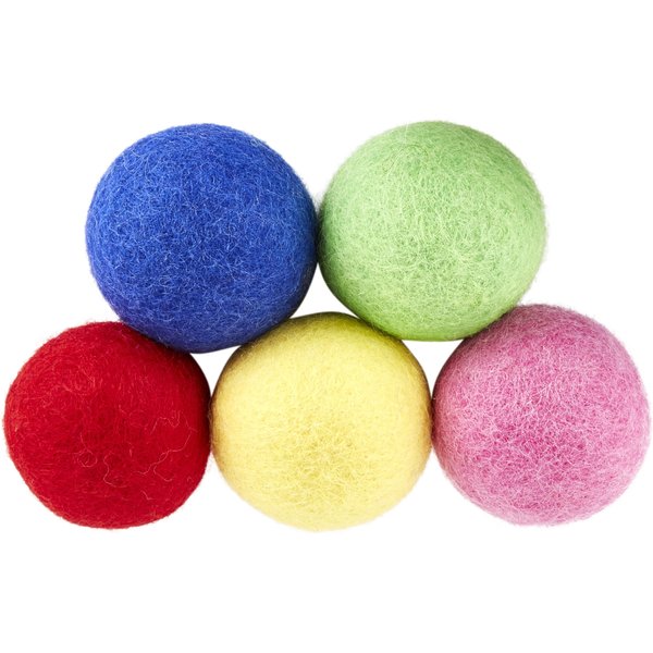 EARTHTONE SOLUTIONS Felted Wool Ball Cat Toys, 5 count - Chewy.com