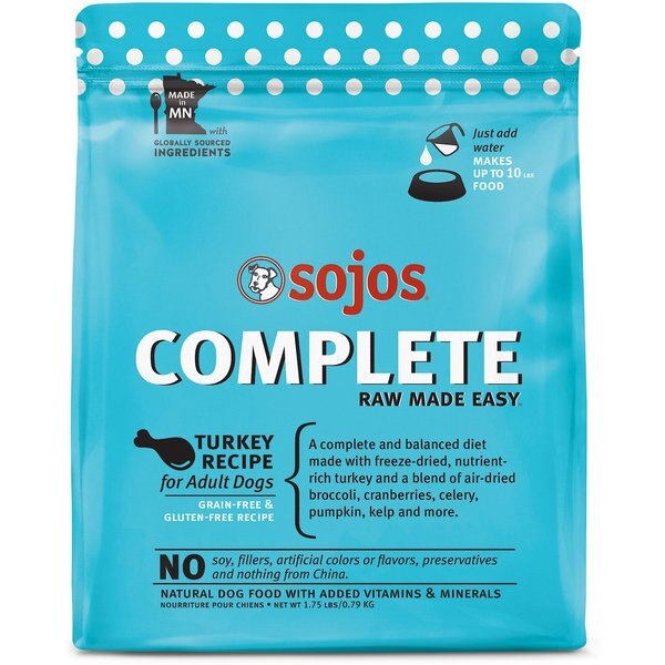 SOJOS Complete Turkey Recipe Adult Grain-Free Freeze-Dried Raw Dog Food ...