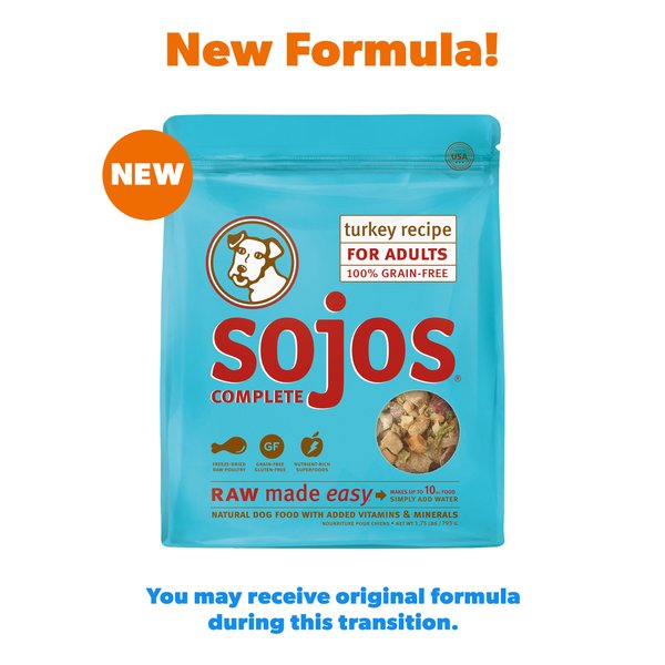 SOJOS Complete Turkey Recipe Adult Grain-Free Freeze-Dried Raw Dog Food ...