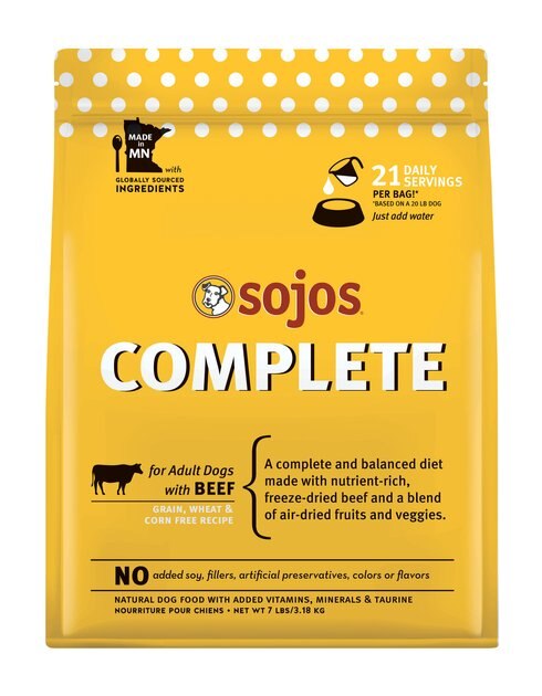 SOJOS Complete Beef Recipe Adult Grain-Free Freeze-Dried Raw Dog Food ...