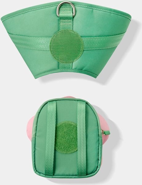 VETRESKA 3-in-1 Flora Dog Backpack & Harness Set, Pink/Green, Large: 25 to 35-in chest - Chewy.com