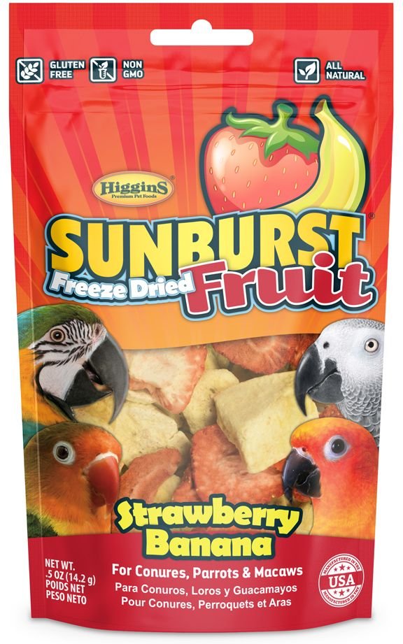 HIGGINS Sunburst Freeze-Dried Fruit Strawberry Banana Bird Treats, .5 ...