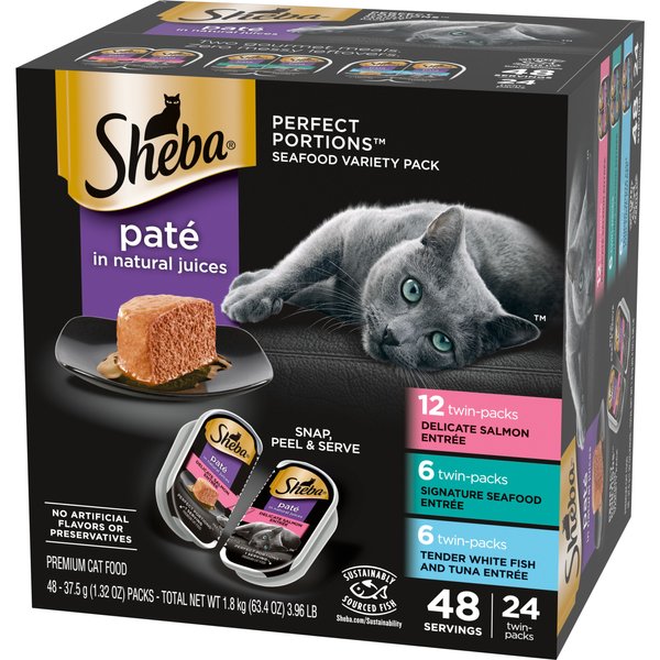 SHEBA Perfect Portions Seafood Pate Variety Pack Grain-Free Adult Wet ...