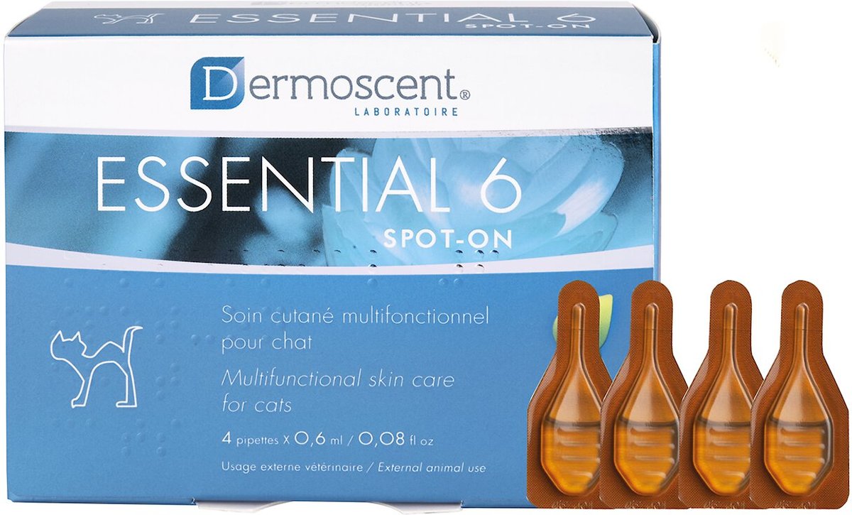 DERMOSCENT Essential 6 Spot-On Cat Skin Care Treatment, 4 count - Chewy.com