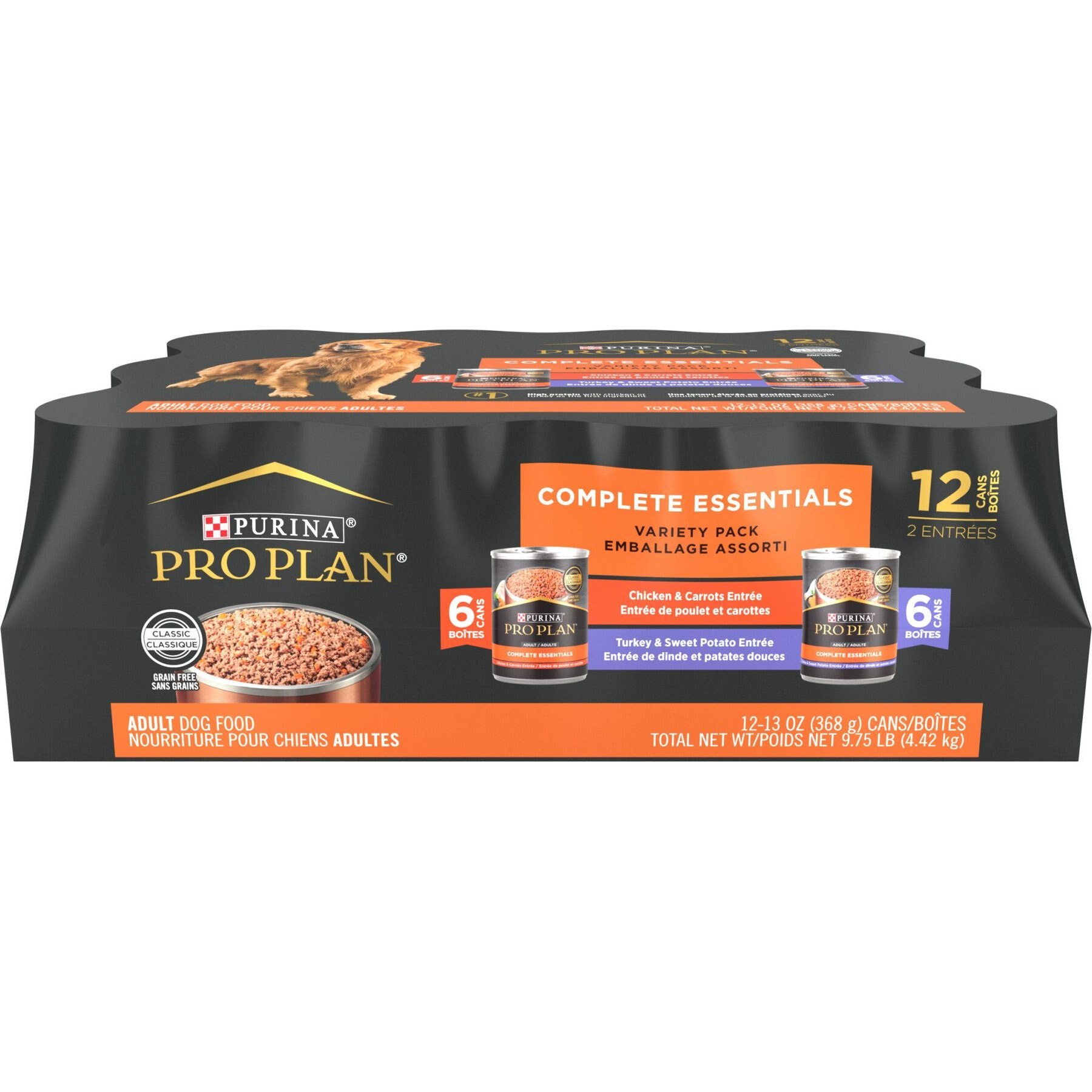 PURINA PRO PLAN Complete Essentials Variety Pack Grain-Free Canned Dog ...