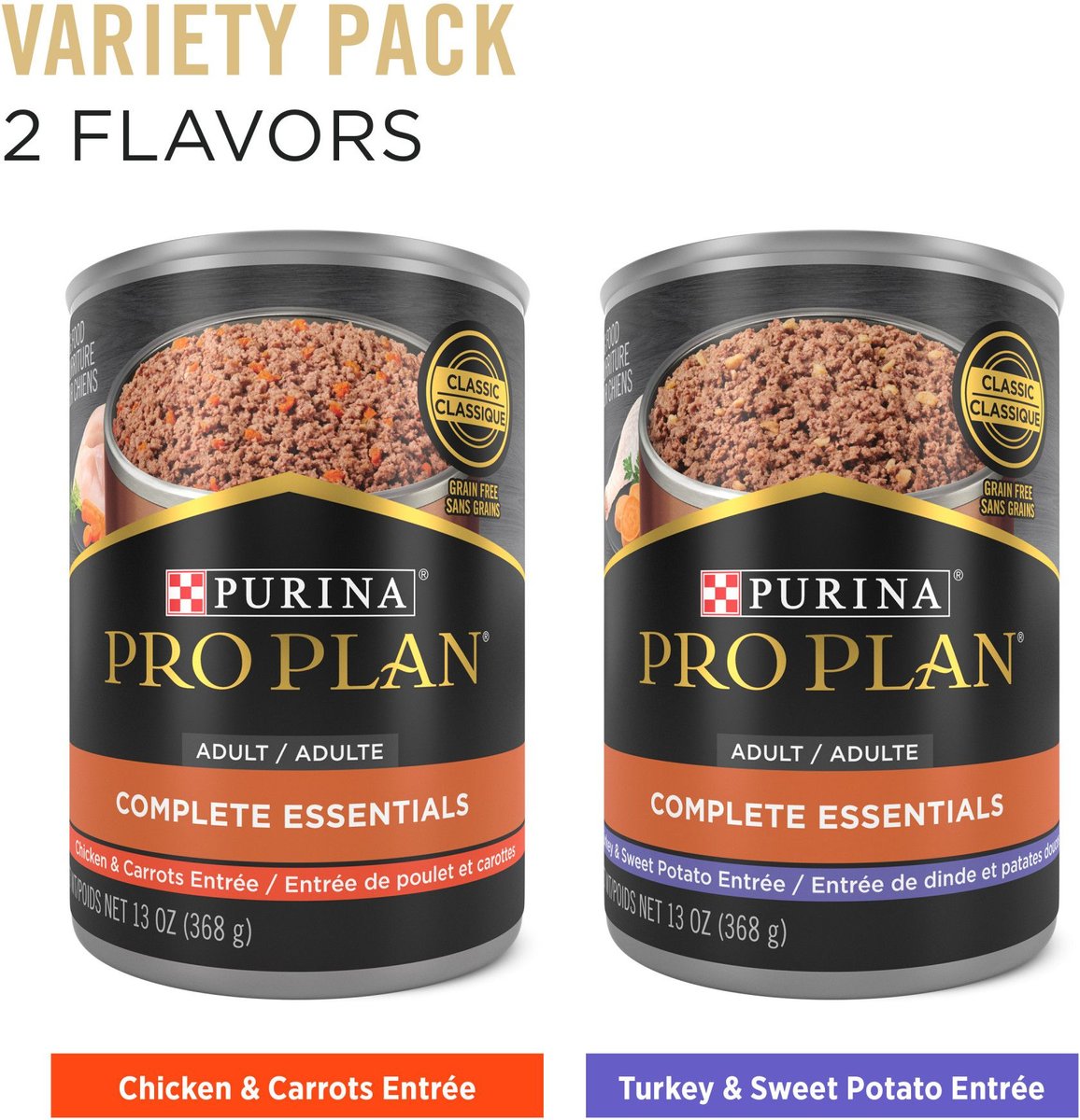 PURINA PRO PLAN Complete Essentials Variety Pack Grain-Free Canned Dog ...