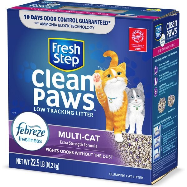 FRESH STEP Clean Paws Simply Unscented Clumping Clay Cat Litter, 22.5 ...