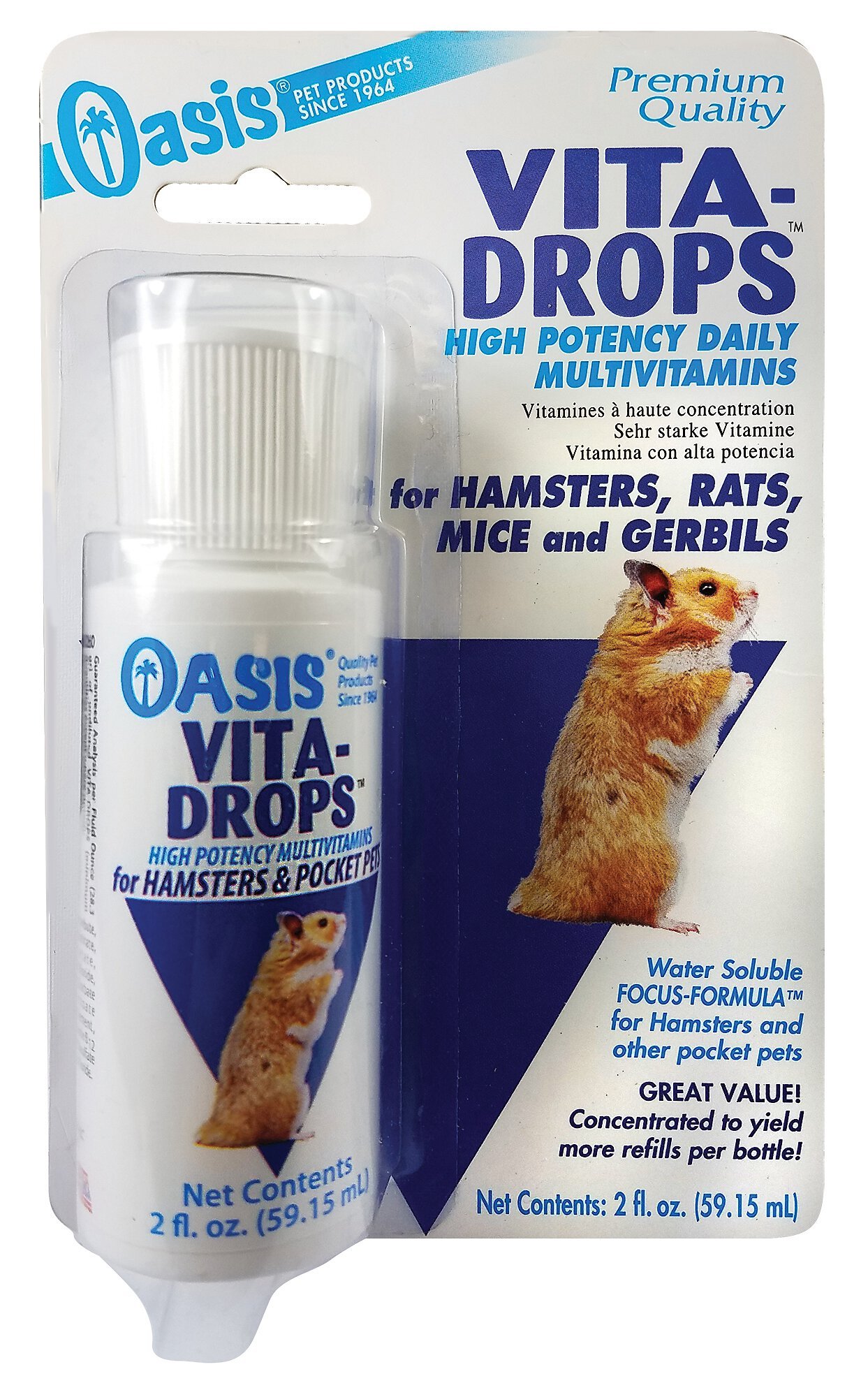 Questions and Answers about OASIS Vita-Drops Daily Multivitamin Hamster, Rat, Mouse & Gerbil ...