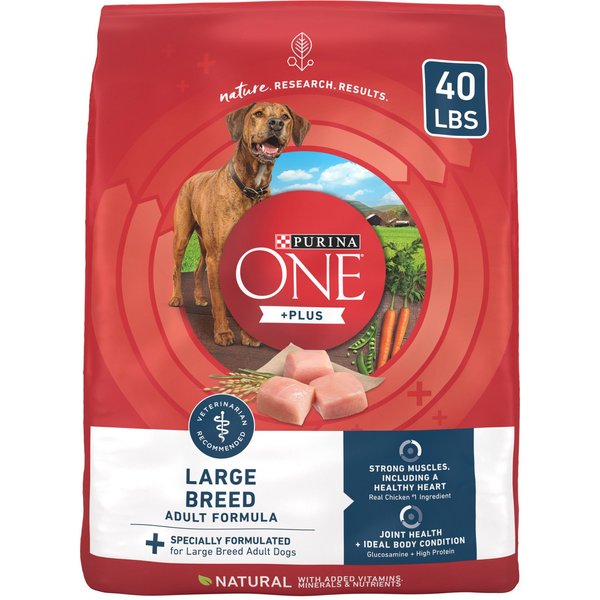 PURINA ONE Natural Large Breed +Plus Formula Dry Dog Food, 40-lb bag ...