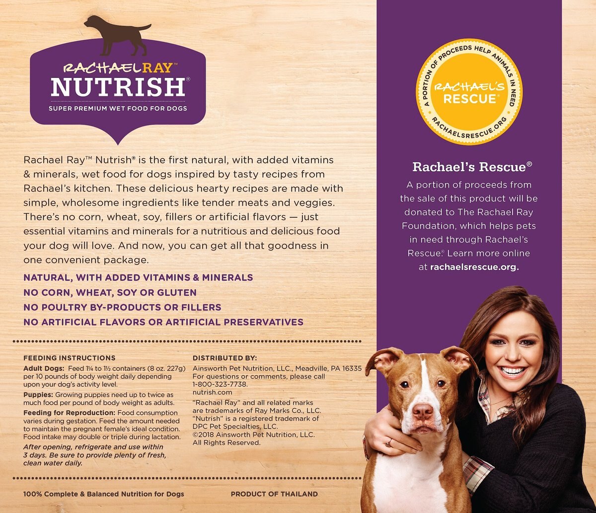 RACHAEL RAY NUTRISH Hearty Recipes Variety Pack Wet Dog Food, 8-oz tub ...