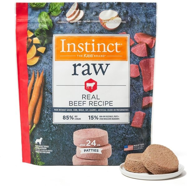 INSTINCT Raw Frozen Adult Bites Grain-Free Real Beef Recipe Dog Food, 6 ...