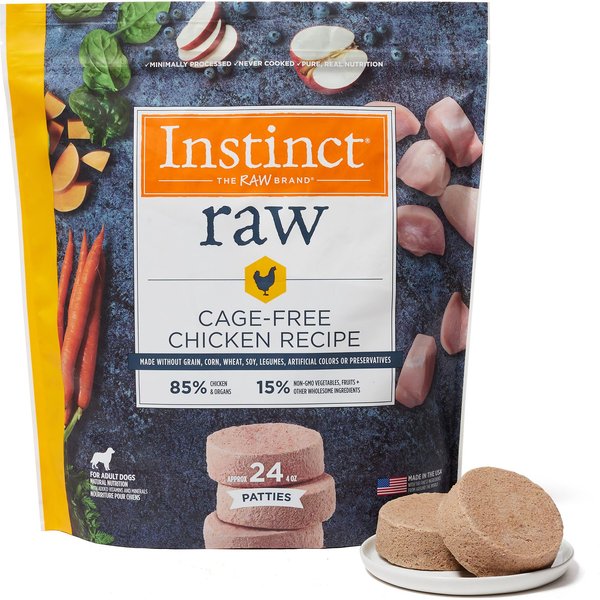 INSTINCT Raw Frozen Adult Patties Grain-Free Cage-Free Chicken Recipe ...