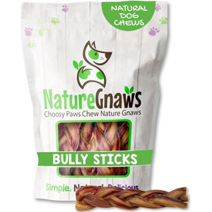 BONES & CHEWS Curly Bully Stick 7-10" Dog Treats, 3 count - Chewy.com