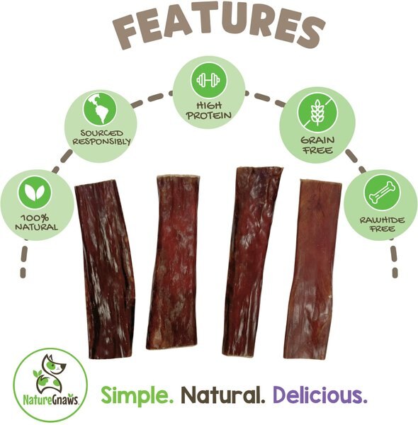 NATURE GNAWS 4 to 5-in Beef Gullet Natural Dog Chew Treats, 20 count ...