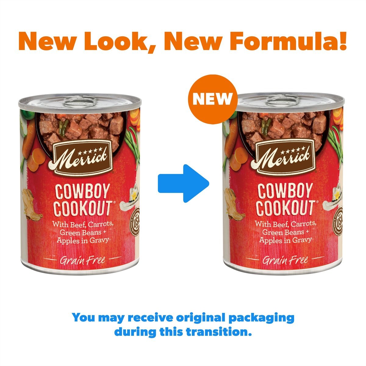 MERRICK Grain-Free Wet Dog Food Cowboy Cookout, 12.7-oz can, case of 12 ...