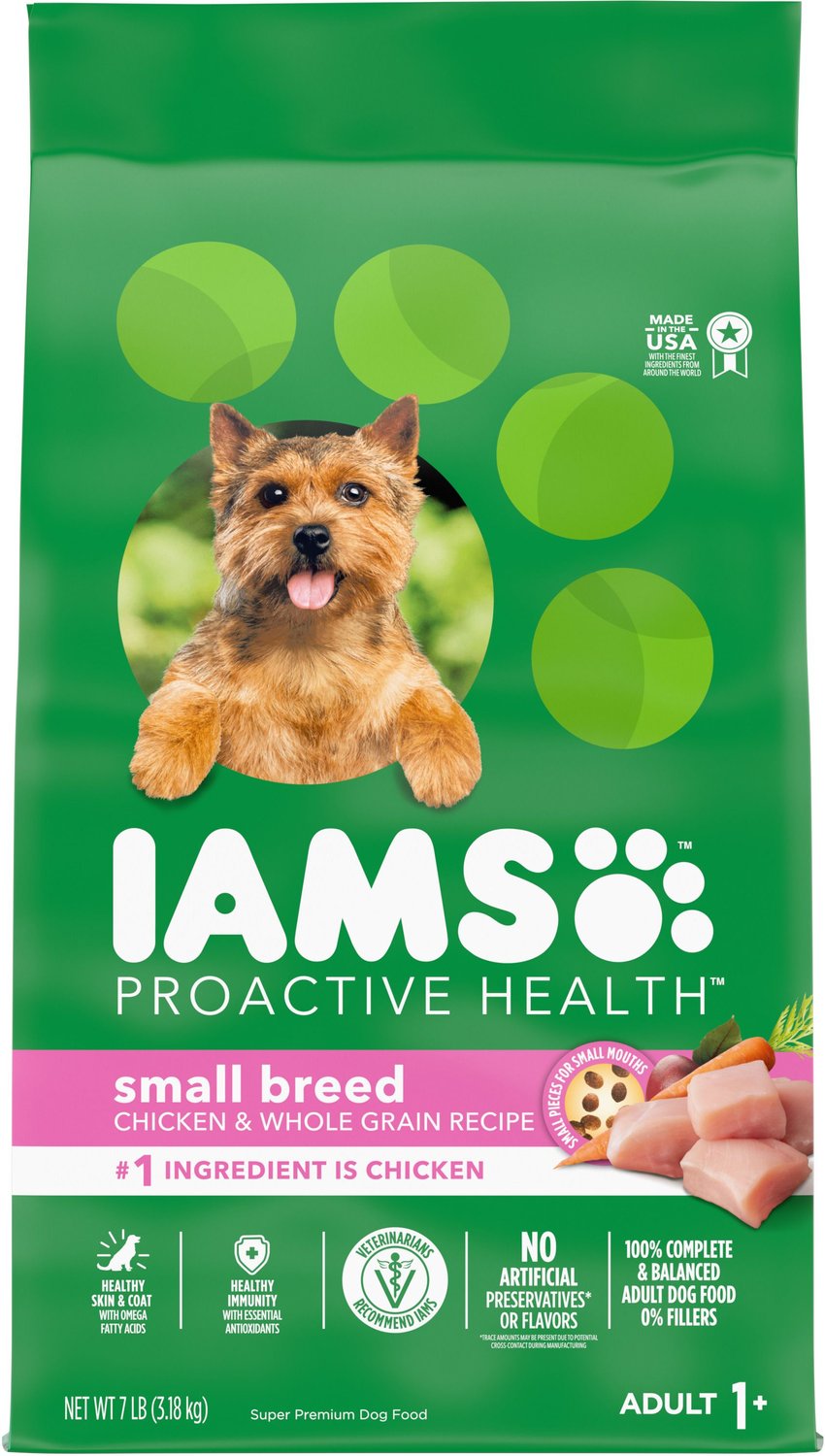 IAMS Proactive Health Small & Toy Breed Small Kibble with Real Chicken ...