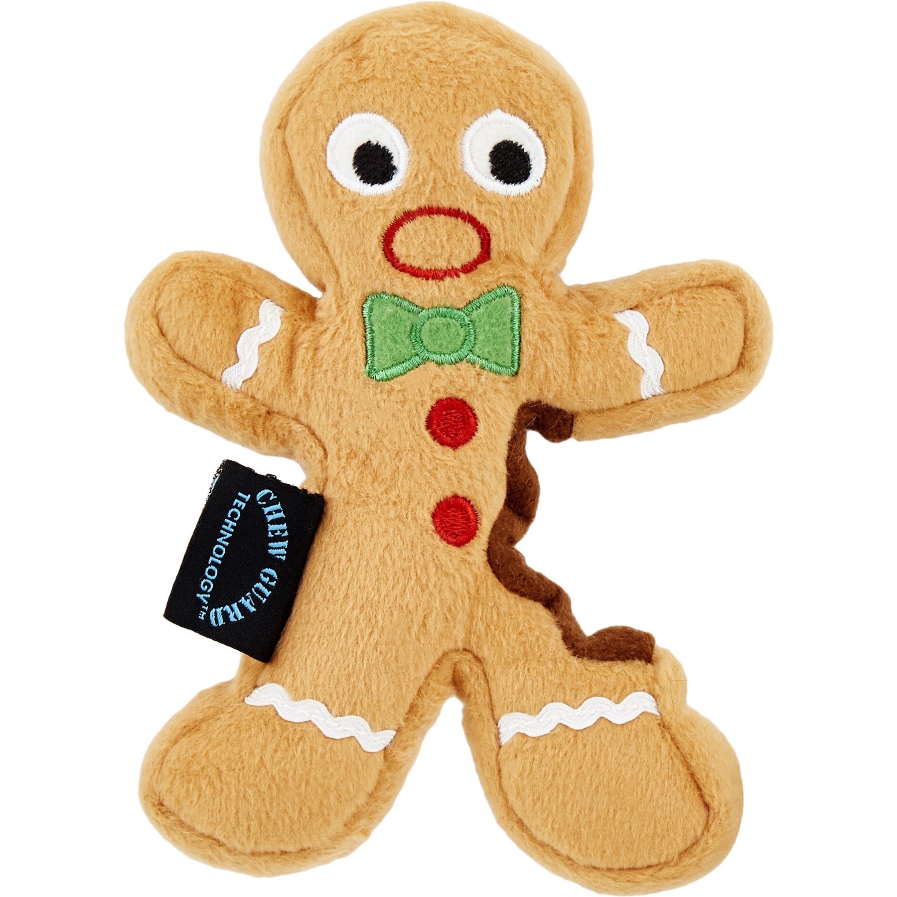 GODOG Holiday Chew Guard Gingerbread Man Dog Toy, Small - Chewy.com