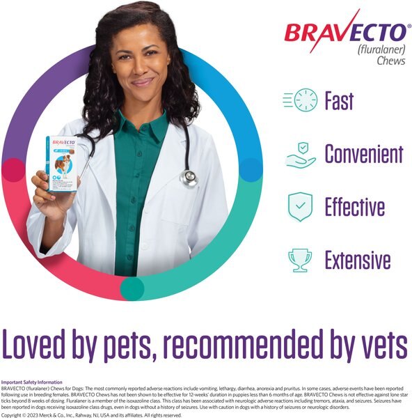 BRAVECTO Chew for Dogs, 22-44 lbs, (Green Box), 1 Chew (12-wks. supply) - Chewy.com