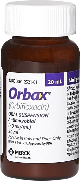 Out of Stock - ORBAX (orbifloxacin) Oral Suspension for Dogs & Cats, 30 mg/mL, 20-mL - Chewy.com