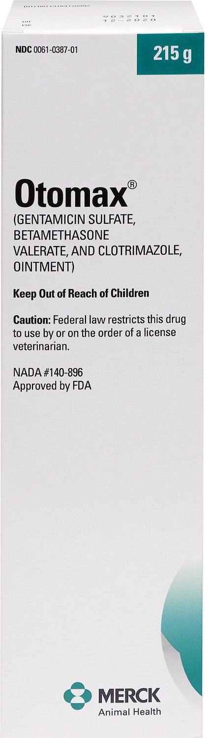 OTOMAX (Gentamicin / Betamethasone / Clotrimazole) Otic Ointment for Dogs, 215-g bottle - Chewy.com