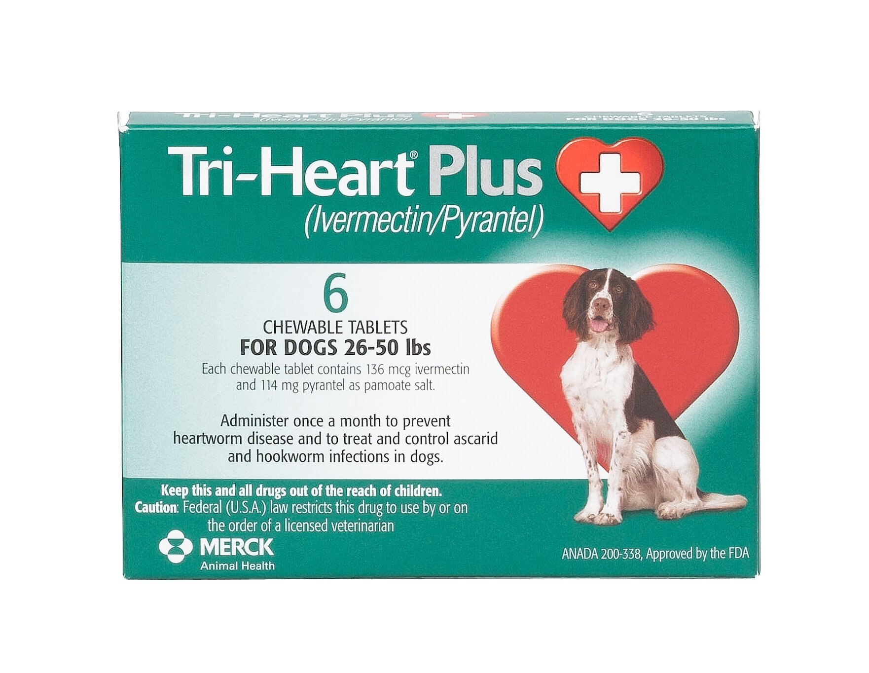 TRI-HEART PLUS Chewable Tablet for Dogs, 26-50 lbs, (Green Box) reviews ...