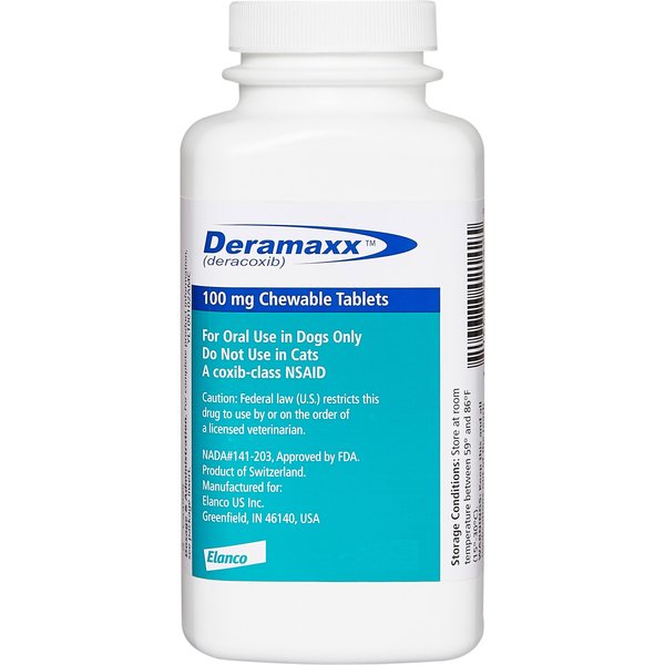 DERAMAXX (deracoxib) Chewable Tablets for Dogs, 100-mg, 1 tablet ...