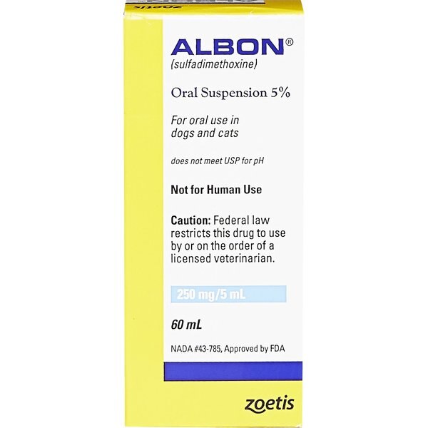 ALBON (sulfadimethoxine) Oral Suspension 5% for Dogs & Cats, 2-oz ...