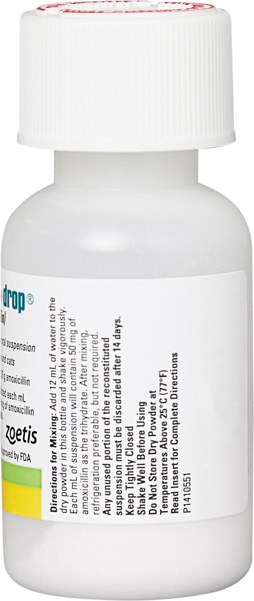 Amoxi-Drop (Amoxicillin) Oral Suspension for Dogs & Cats, 50-mg, 15-mL ...