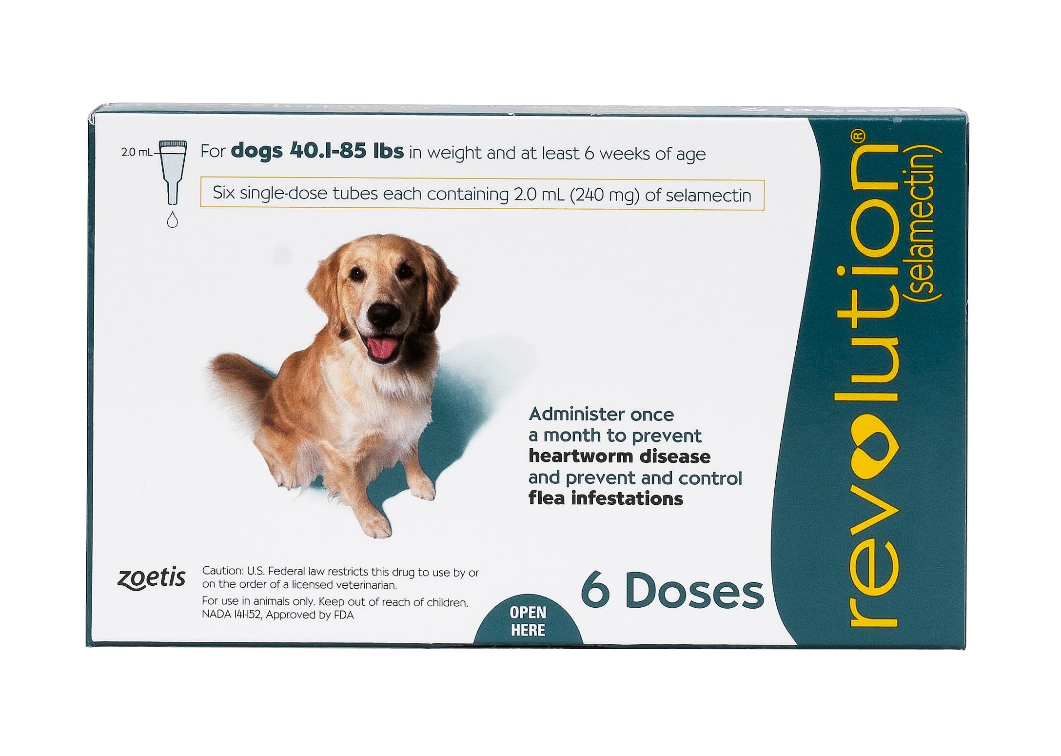 REVOLUTION Topical Solution for Dogs, 40.1-85 lbs, (Teal Box) Customer ...
