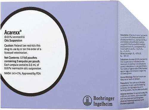 Temporarily Unavailable - ACAREXX Otic Suspension for Cats, 0.5-mL ...