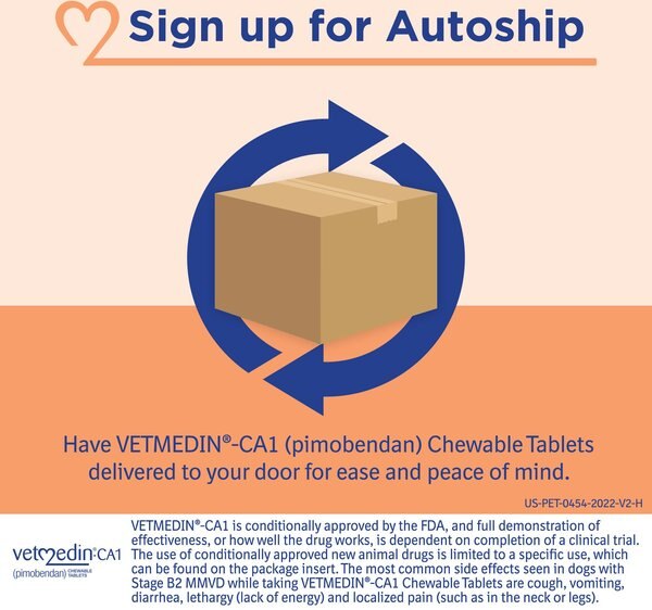 VETMEDIN (pimobendan) Chewable Tablets for Dogs, 50 tablets, 10-mg ...