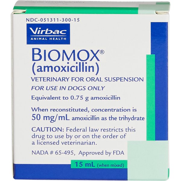 BIOMOX (Amoxicillin) Oral Suspension for Dogs, 50 mg/mL 15-mL - Chewy.com