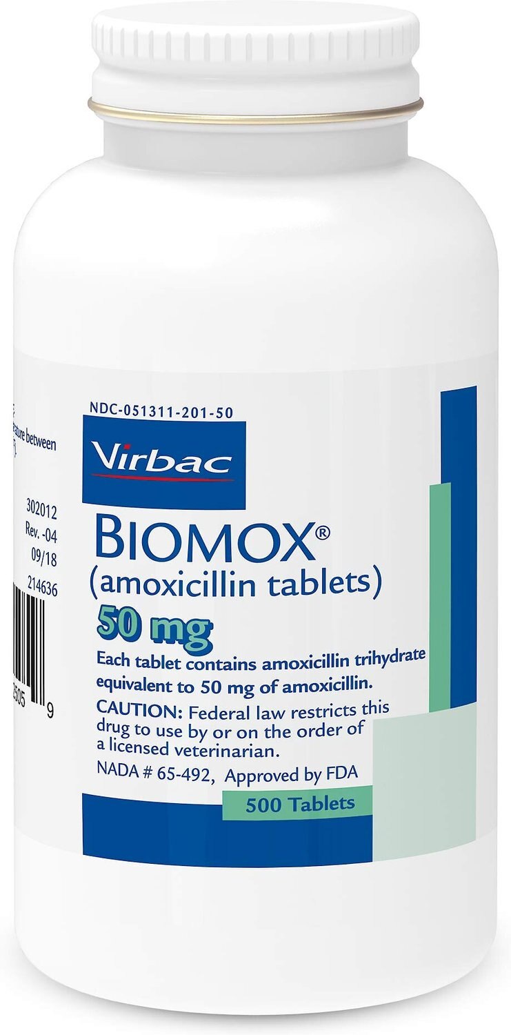BIOMOX (Amoxicillin) Tablets for Dogs, 50-mg, 1 tablet - Chewy.com