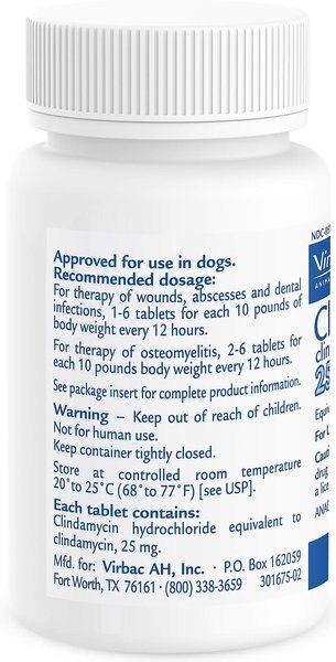 CLINTABS (Clindamycin HCl) Tablets for Dogs, 25-mg, 1 tablet - Chewy.com