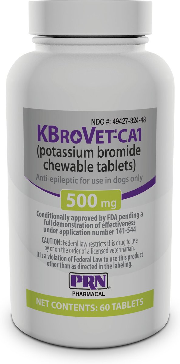 KBROVET-CA1 (potassium bromide) Chewable Tablets for Dogs, 500-mg, 60 ...