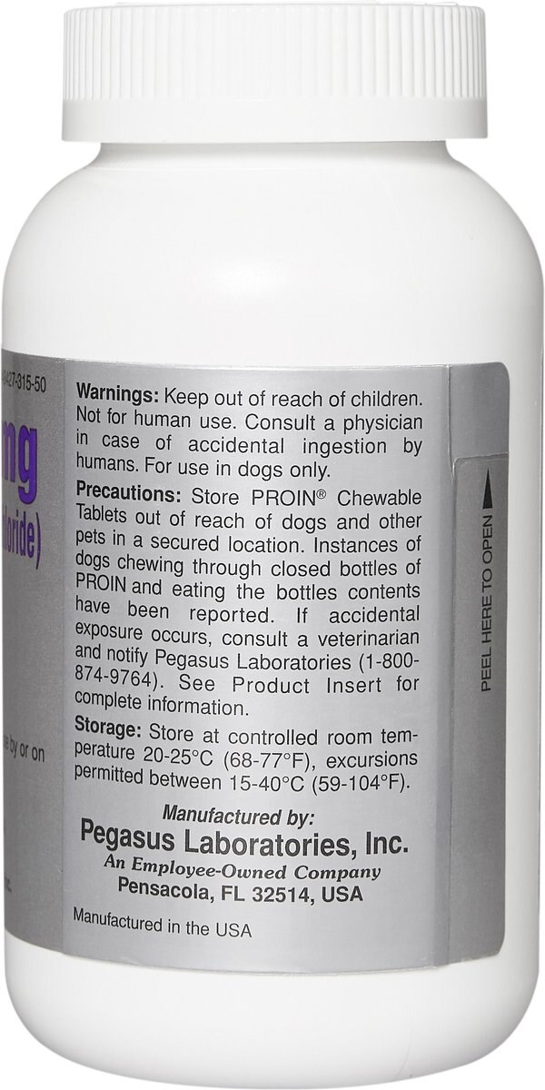 PROIN (phenylpropanolamine hydrochloride) Chewable Tablets for Dogs, 25 ...