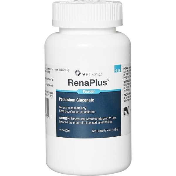 RENAPLUS (Potassium Gluconate) Powder for Dogs & Cats, 4-oz - Chewy.com