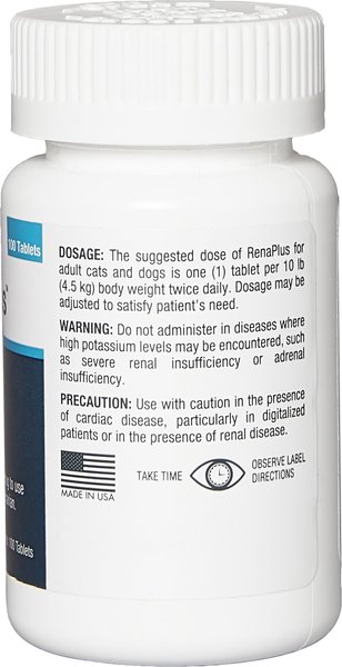 RENAPLUS (Potassium Gluconate) Tablets for Dogs & Cats, 468-mg, 1 ...