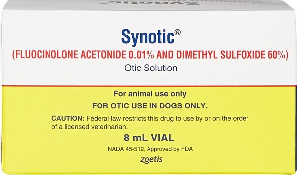 SYNOTIC (fluocinolone acetonide 0.01% and dimethyl sulfoxide 60%) Otic Solution for Dogs, 8-mL ...