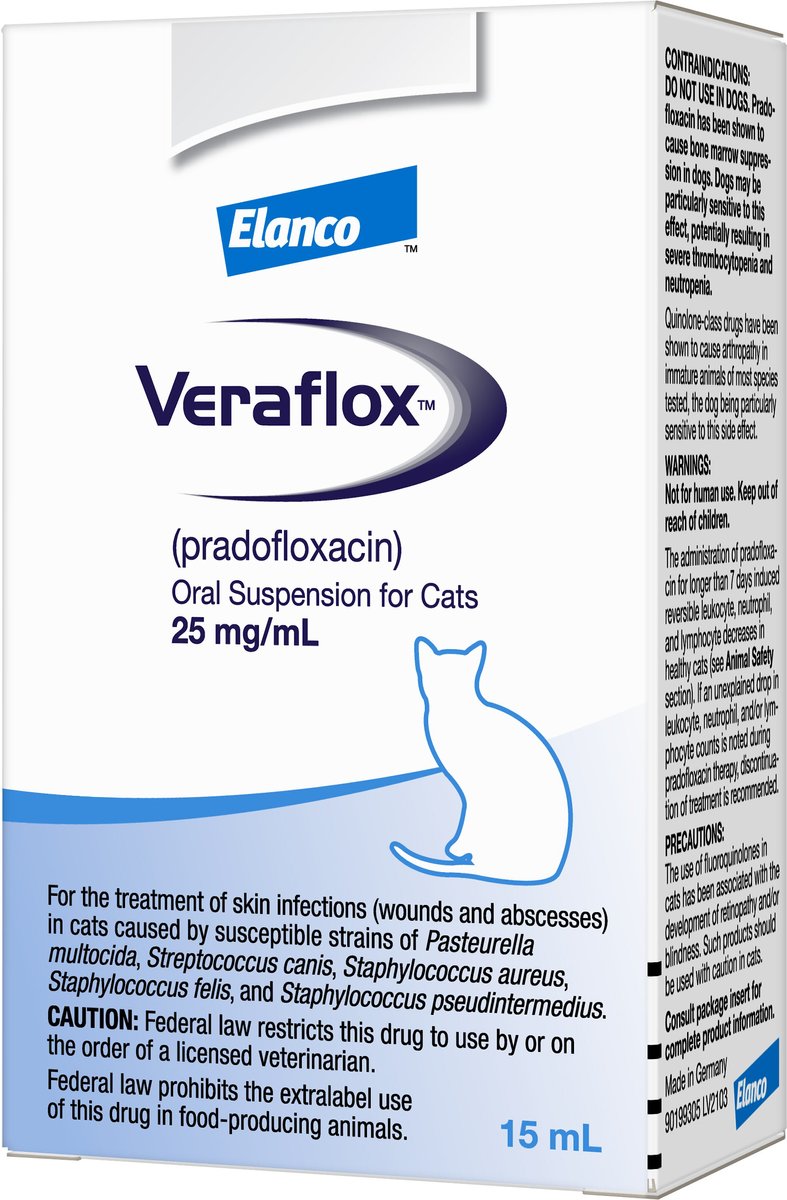 VERAFLOX (pradofloxacin) Oral Suspension for Cats, 25-mg/mL, 15-mL ...