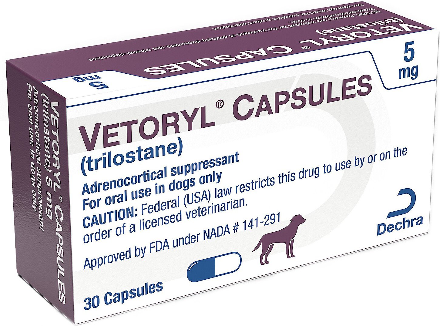 VETORYL (trilostane) Capsules for Dogs, 5-mg, 30 capsules - Chewy.com